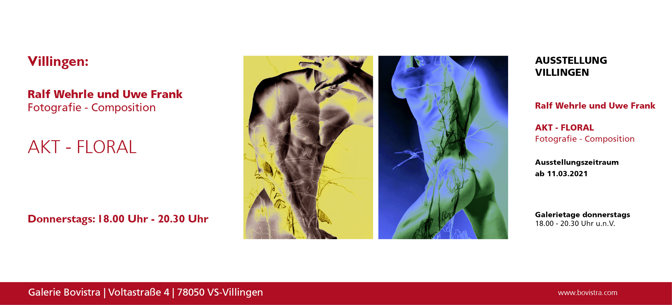 Bovistra Galerie - 2021 Villingen "Akt Floral " Ralf Wehrle und Uwe Frank - Fotografie